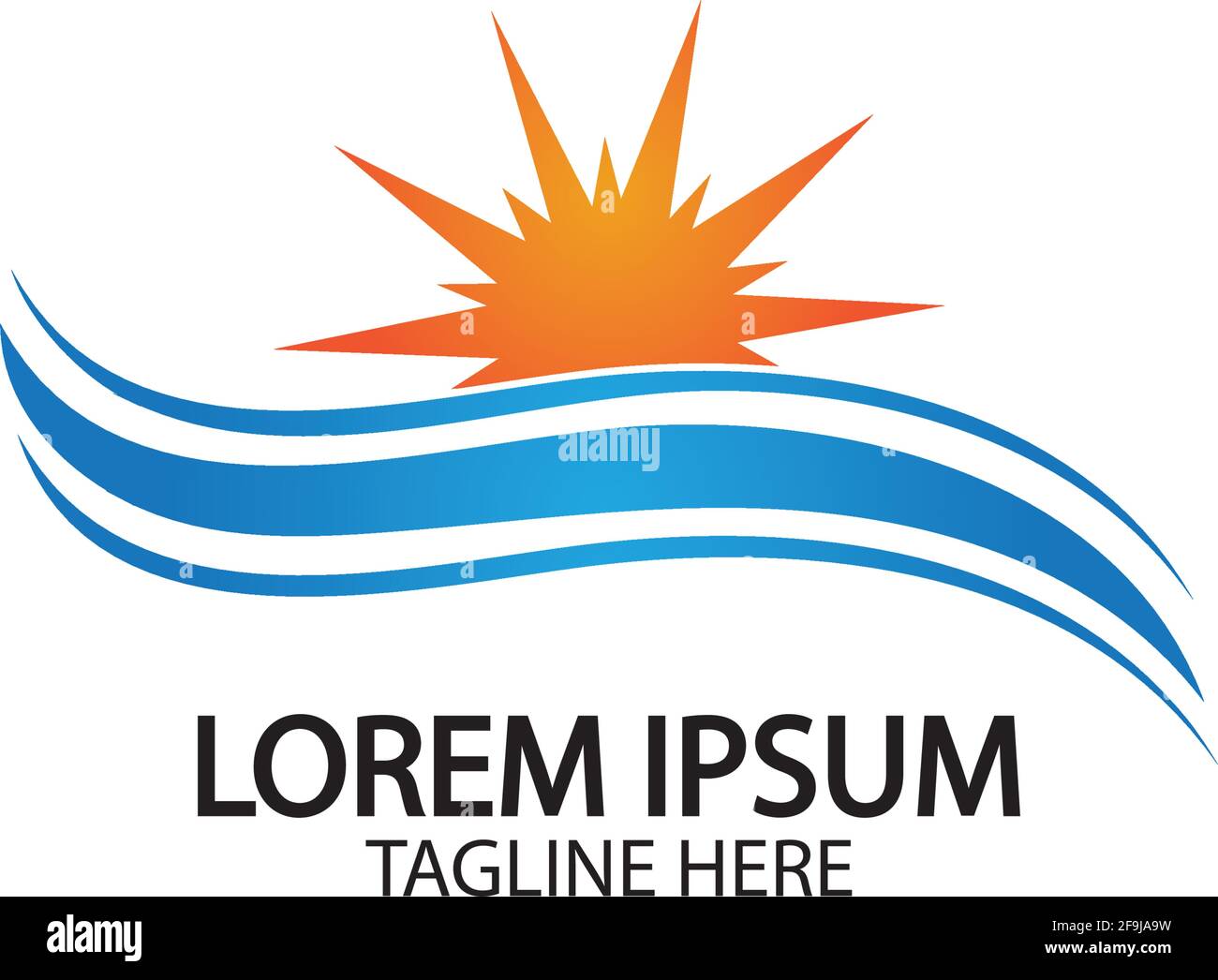 Water wave and sun icon vector illustration design logo Stock Vector ...