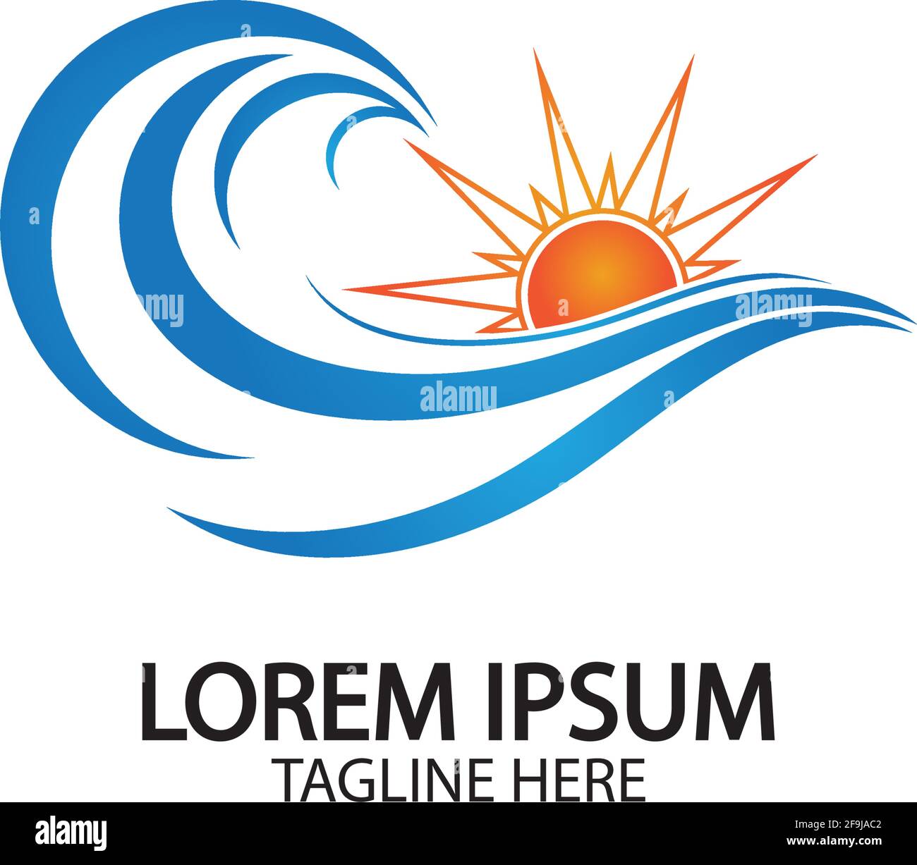 Water wave and sun icon vector illustration design logo Stock Vector ...