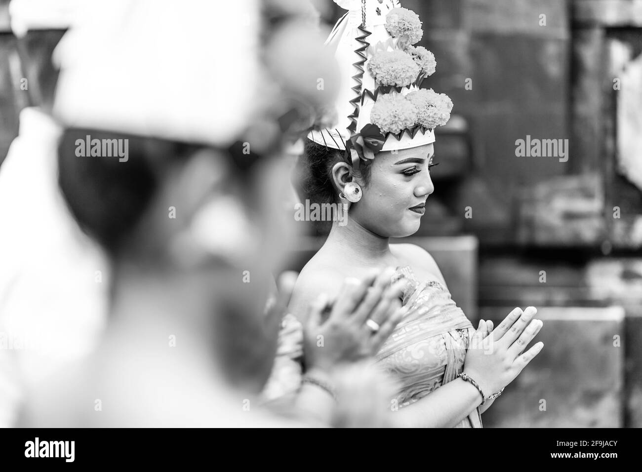 Young Balinese Hindu Women At The Batara Turun Kabeh Ceremony, Besakih ...