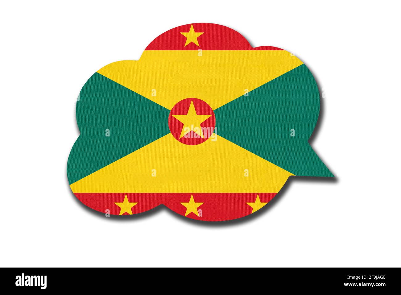 3d speech bubble with grenadian national flag isolated on white ...