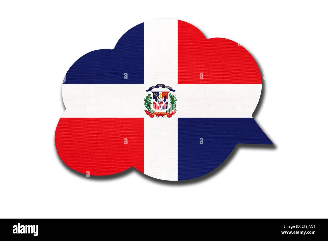 3d speech bubble with dominican national flag isolated on white ...
