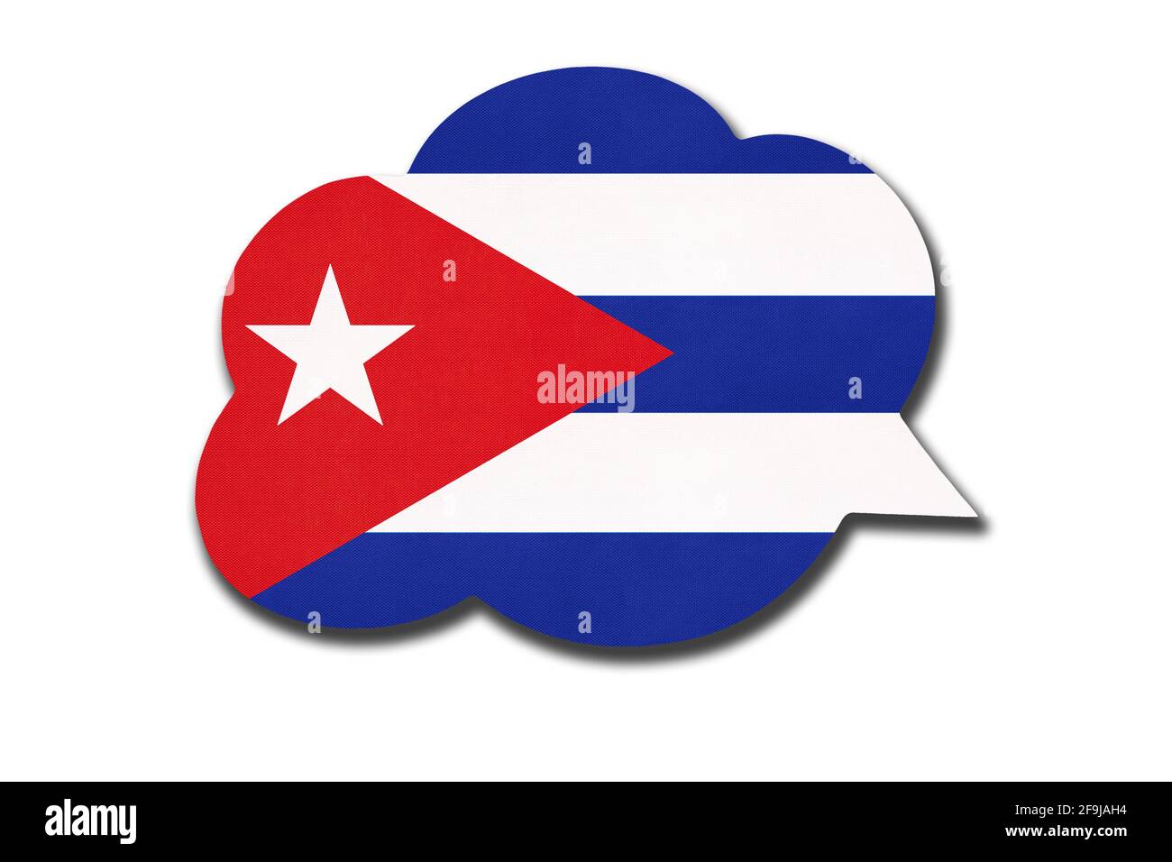 3d speech bubble with cuban national flag isolated on white background ...
