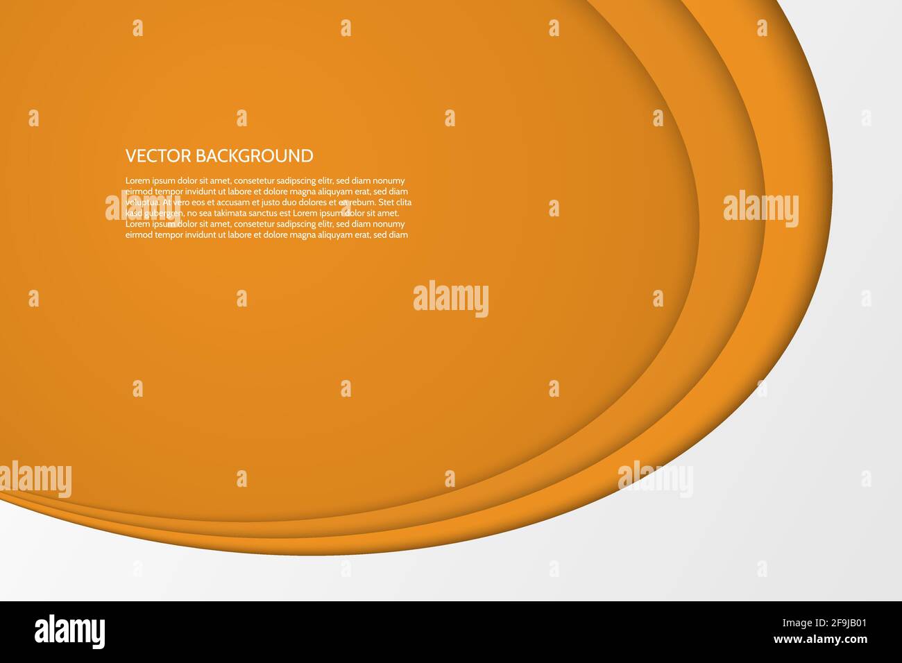 Vector modern simple oval orange and white background with paper effect ...