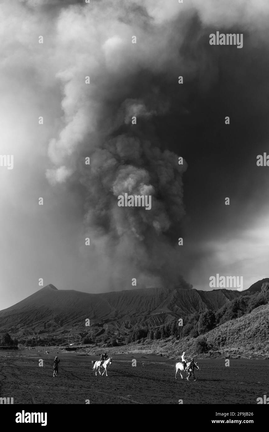 Volcano erupts at sea Black and White Stock Photos & Images - Alamy