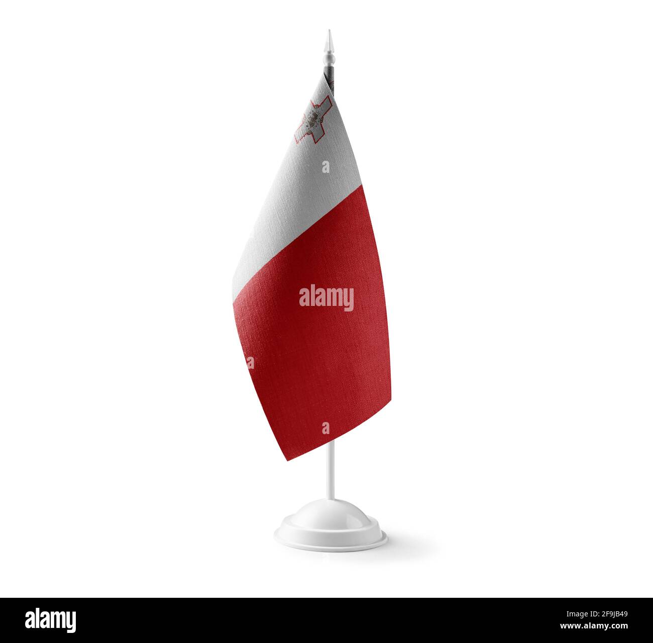 Small national flag of the Malta on a white background Stock Photo - Alamy