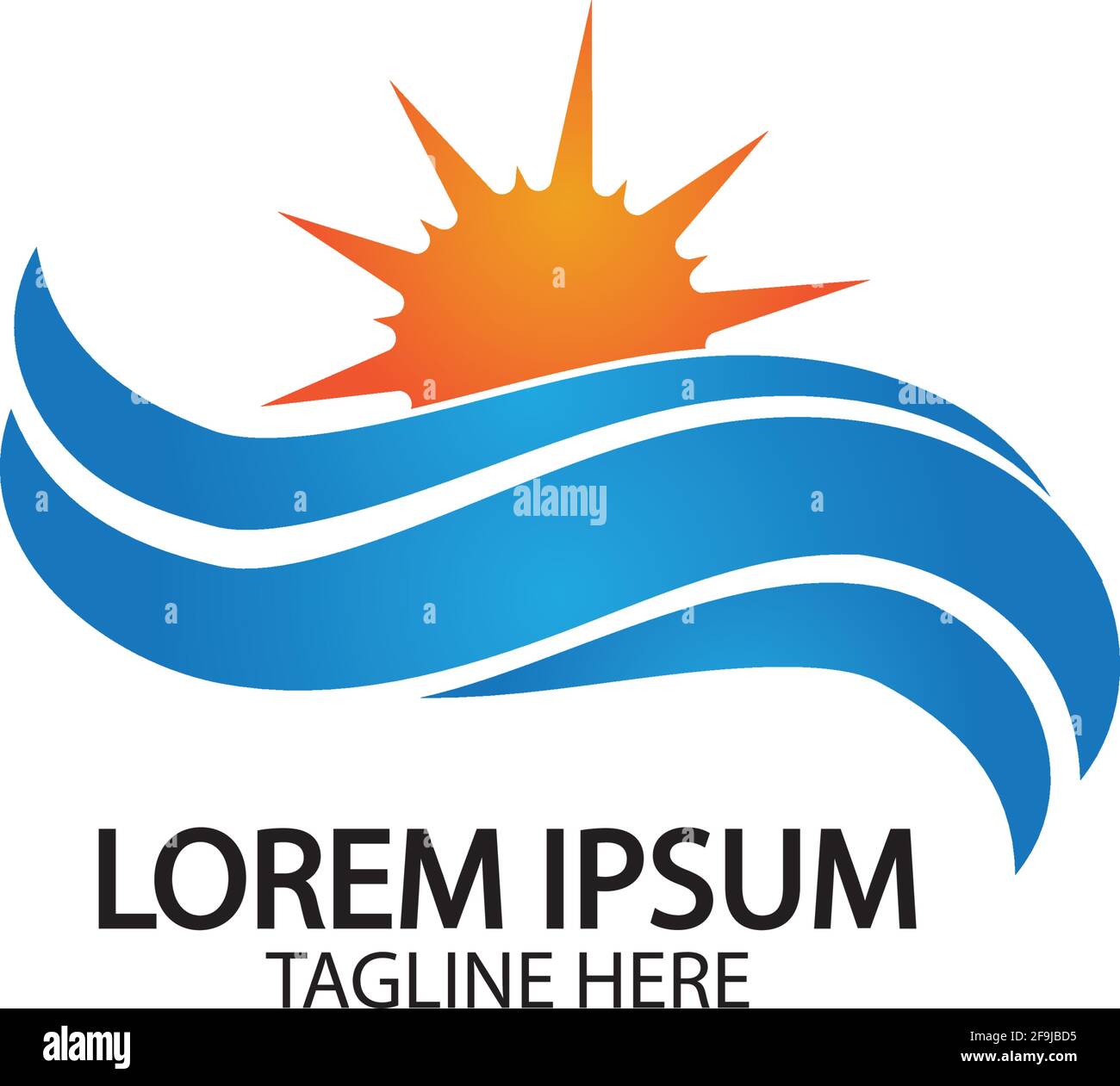 Water wave and sun icon vector illustration design logo Stock Vector ...