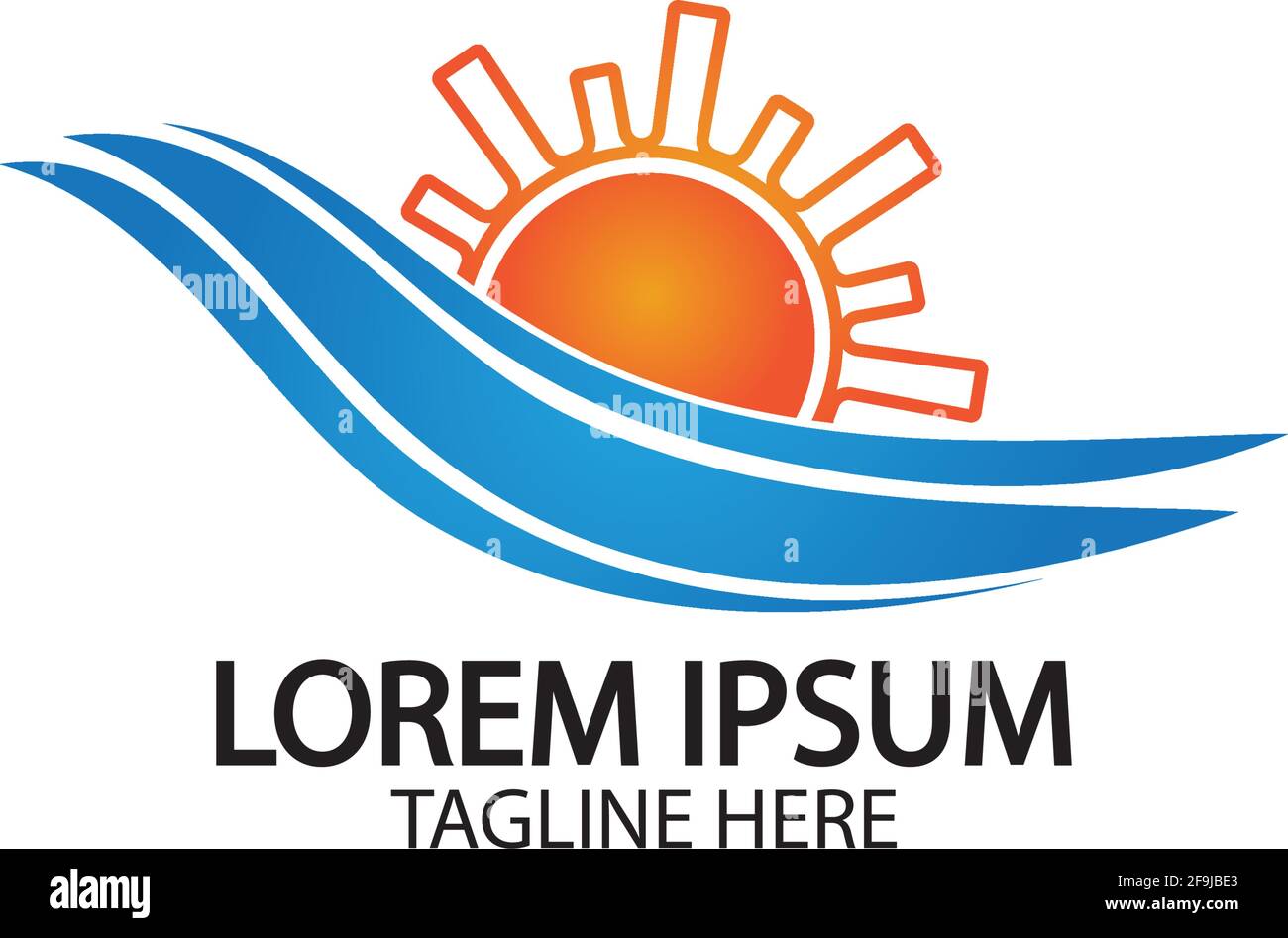 Water wave and sun icon vector illustration design logo Stock Vector ...