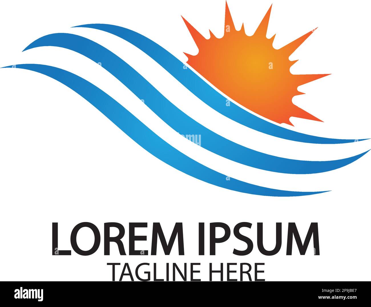 Water wave and sun icon vector illustration design logo Stock Vector ...