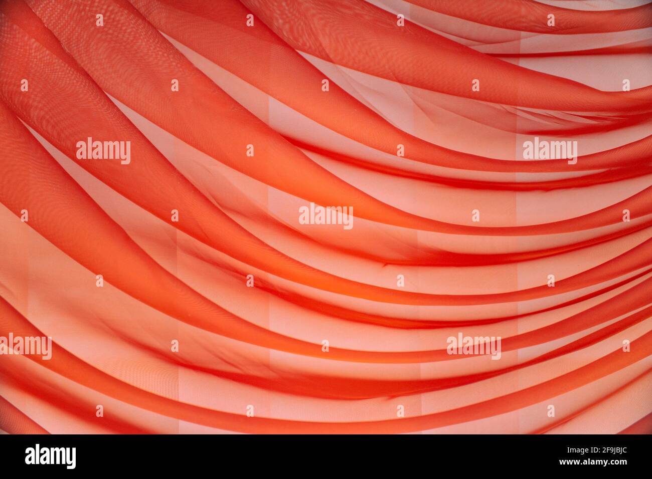 Horizontal folds on organza curtains for background and design Stock ...