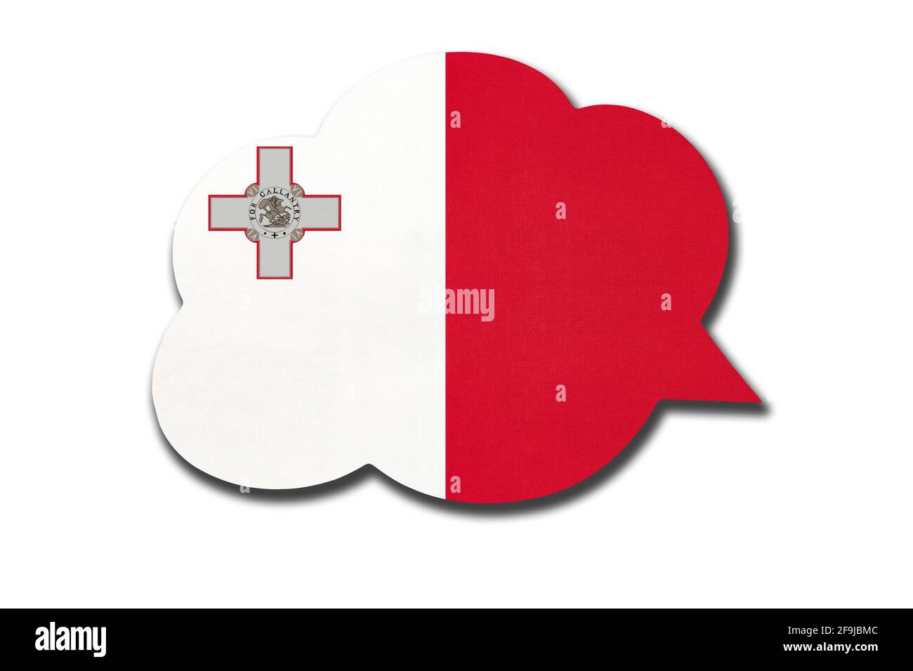 3d speech bubble with Malta national flag isolated on white background ...