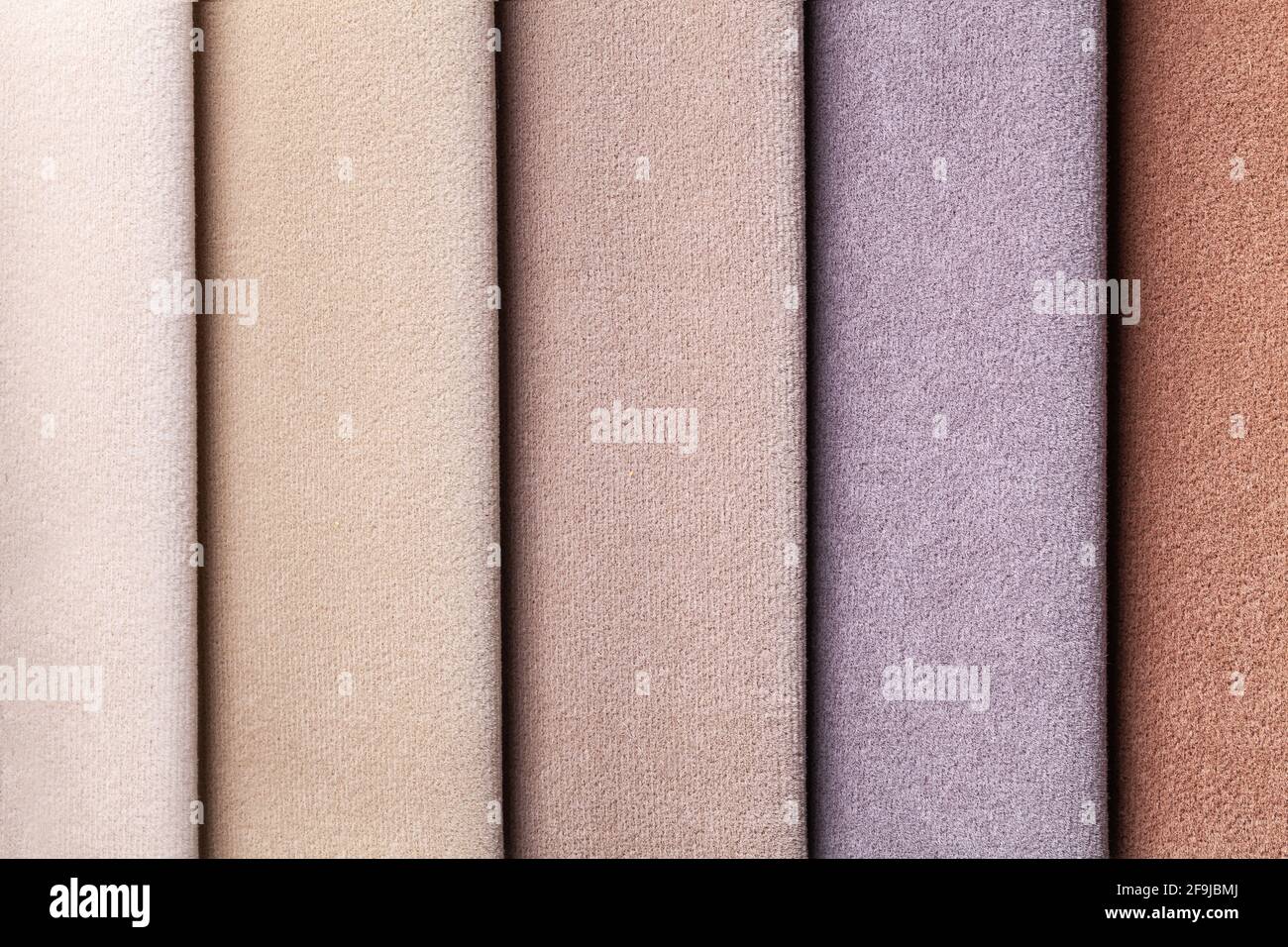 Sample of velvet textile brown and beige colors, background. Catalog ...