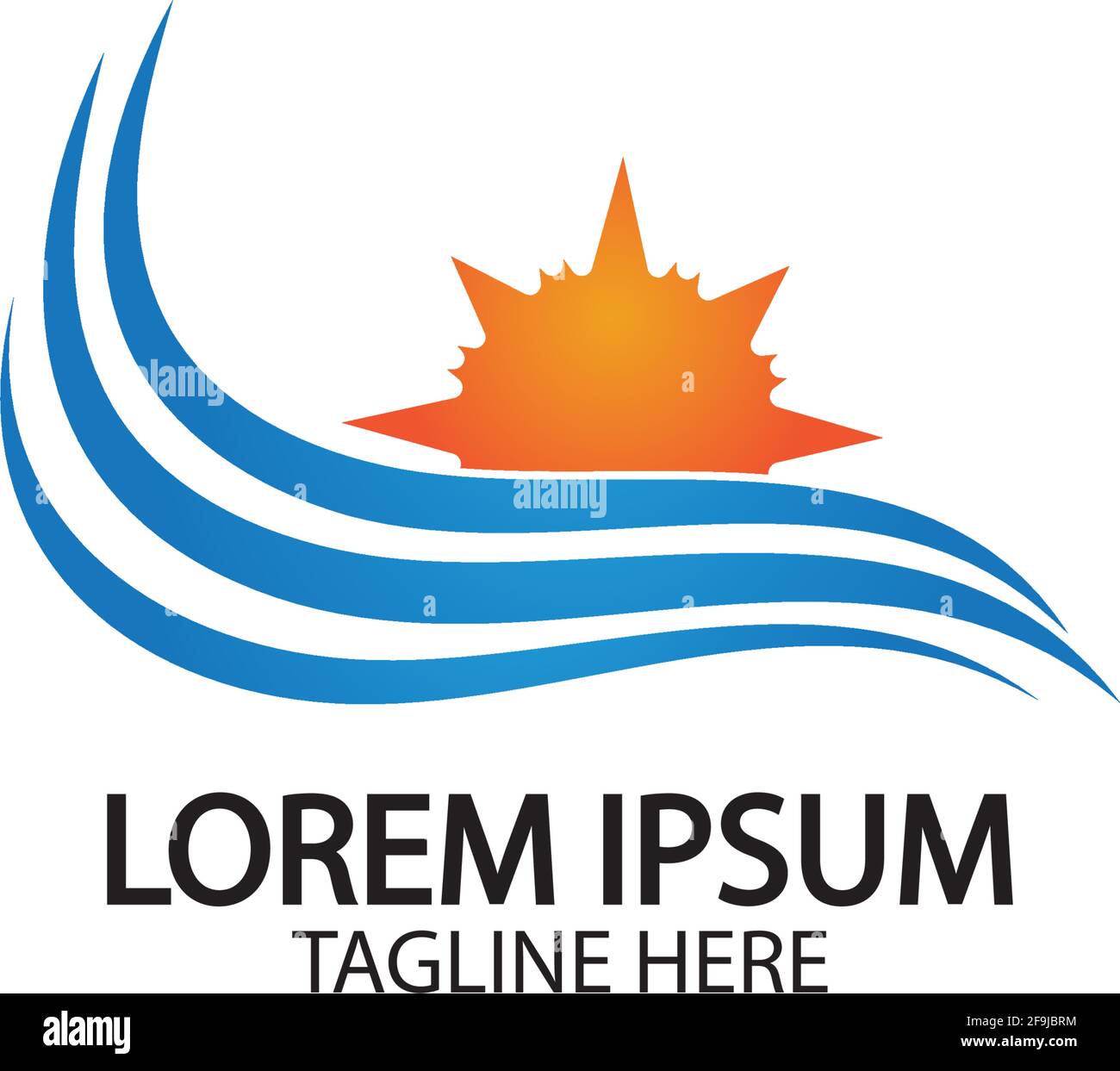 Water wave and sun icon vector illustration design logo Stock Vector ...