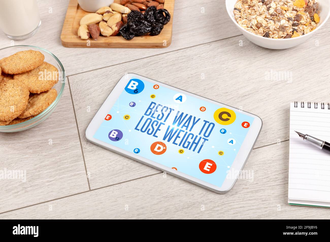 Healthy Tablet Pc compostion concept Stock Photo - Alamy