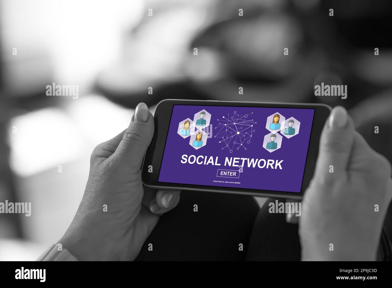 Smartphone screen displaying a social network concept Stock Photo - Alamy