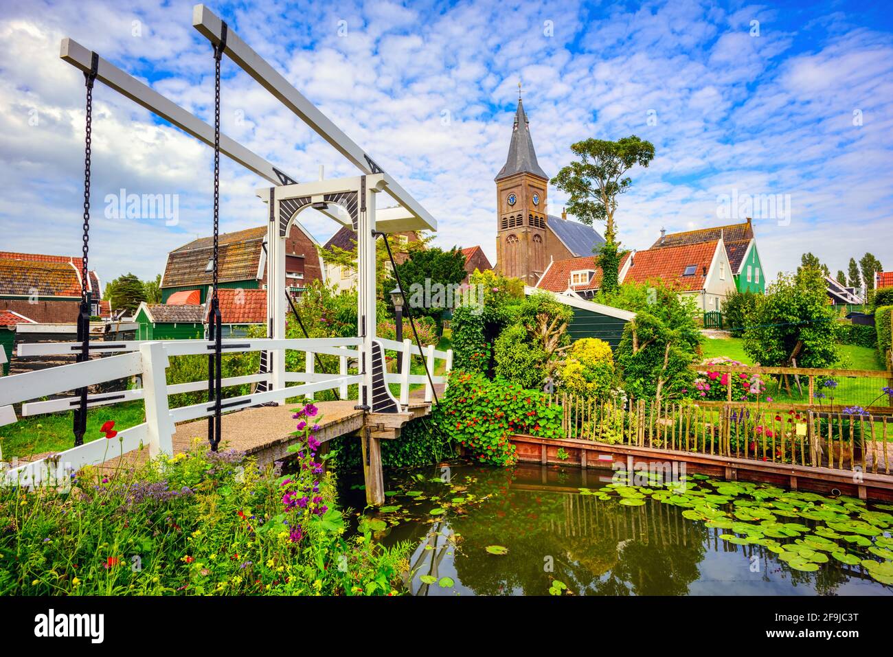 Marken, historical village on Markermeer lake, North Holland ...