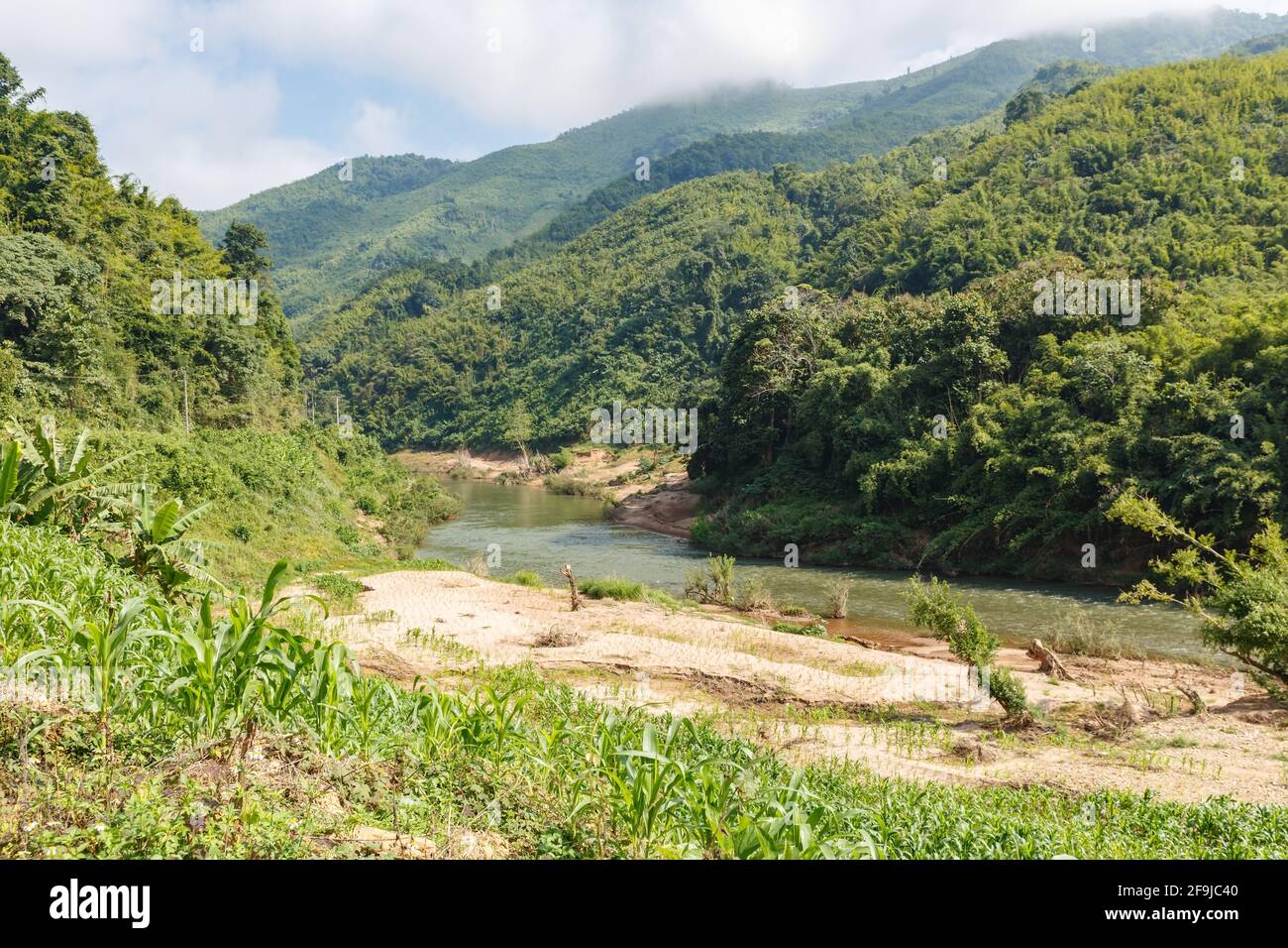 Nam Phak river. Mountain river in the Oudomxay Province. Laos Stock Photo - Alamy