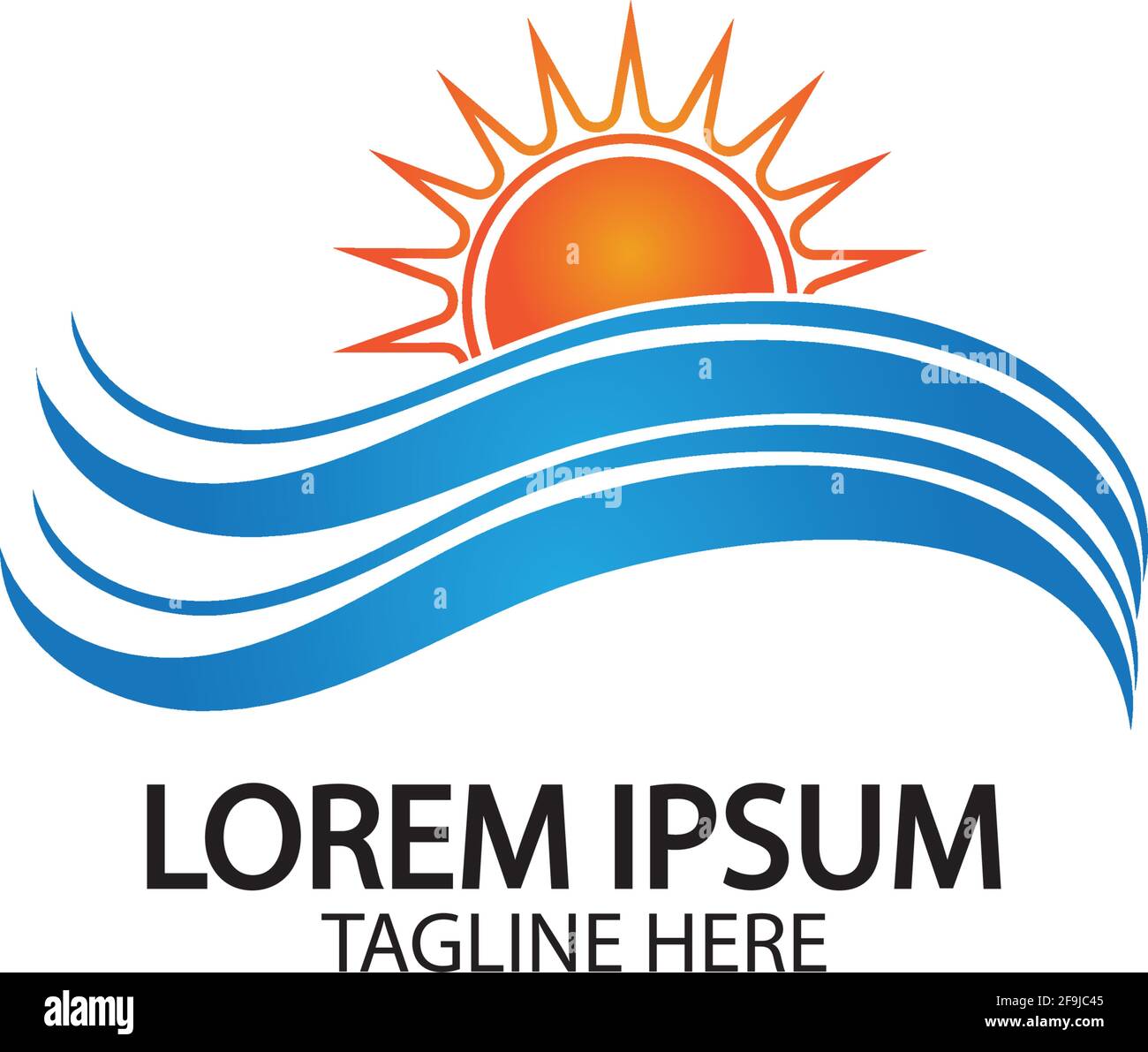 Water wave and sun icon vector illustration design logo Stock Vector ...