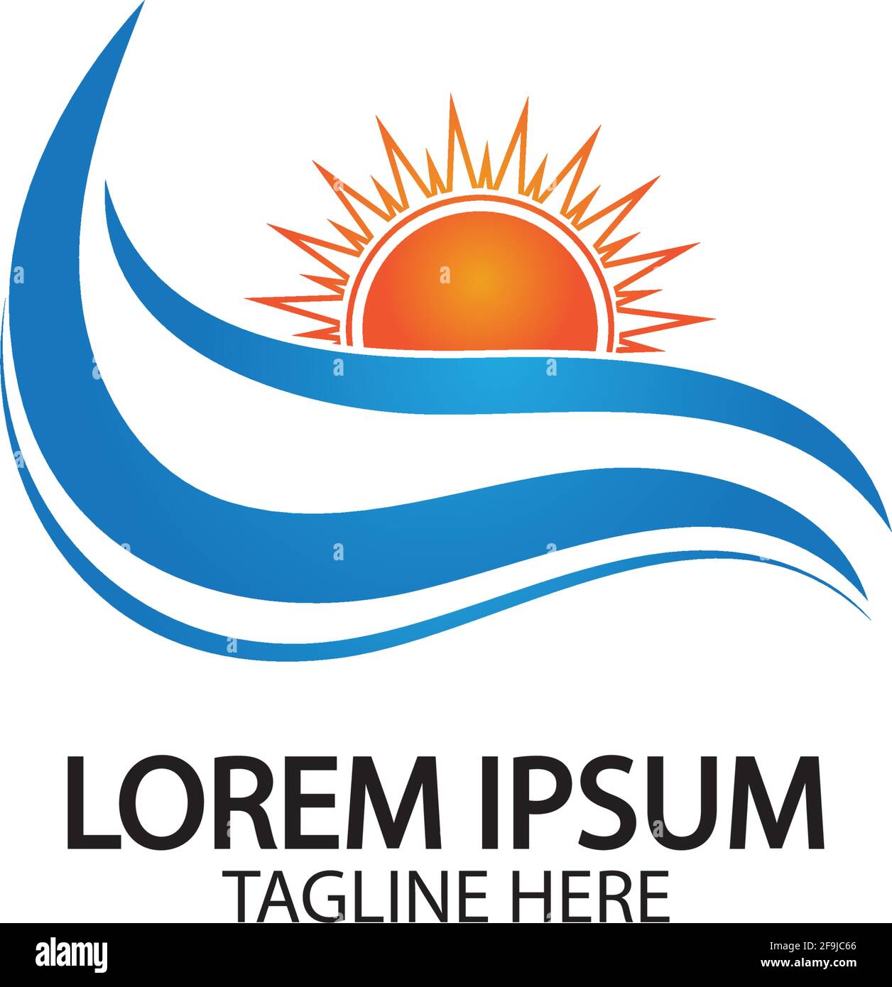 Water wave and sun icon vector illustration design logo Stock Vector ...