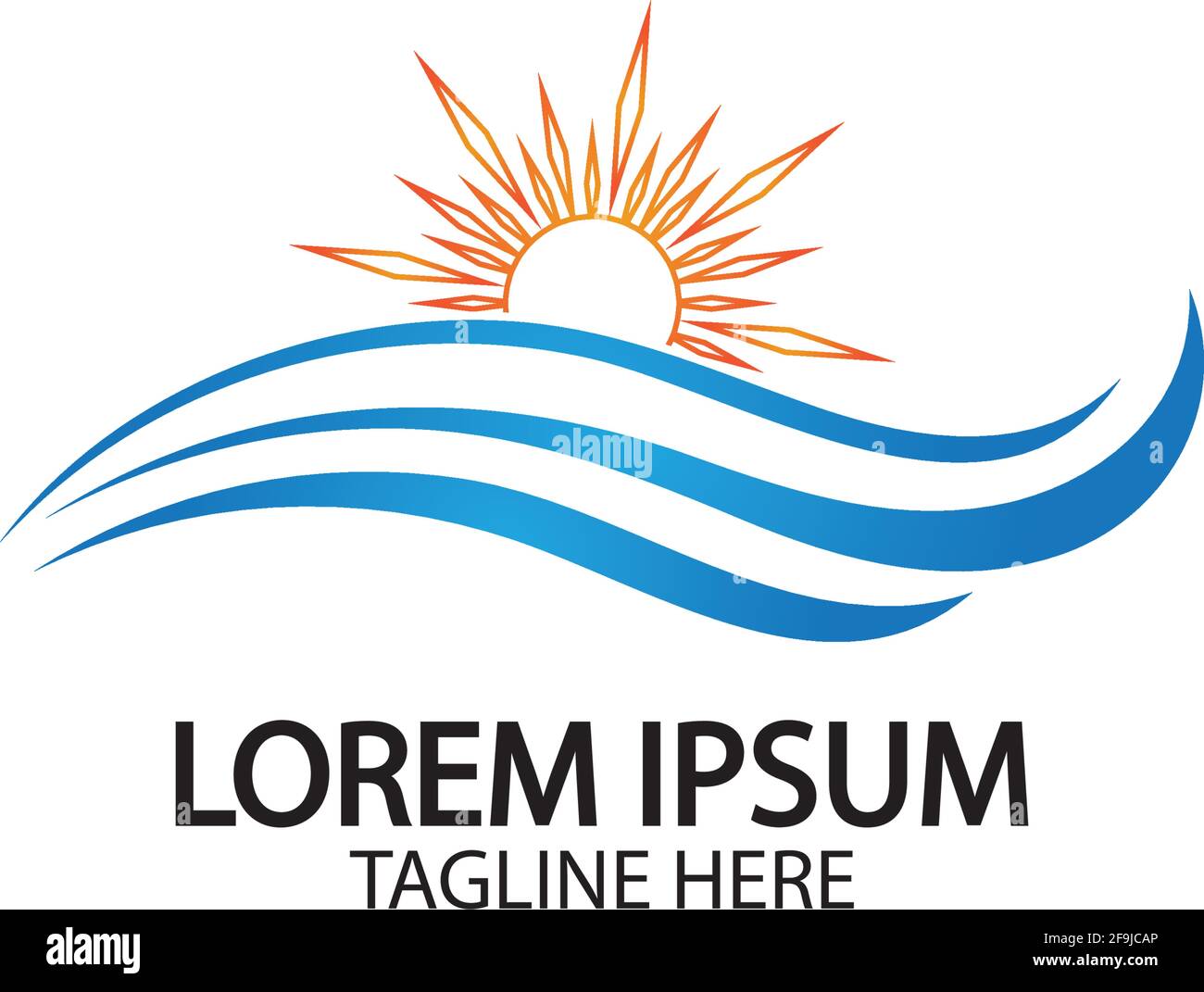 Water wave and sun icon vector illustration design logo Stock Vector ...