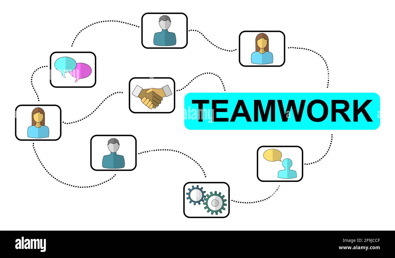 Illustration of a teamwork concept Stock Photo - Alamy