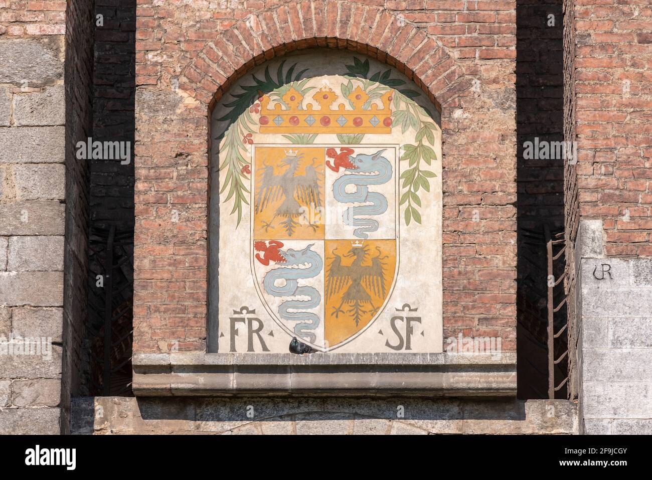 Coat of arms of the Visconti family in the Sforza Castle. Milan, Italy ...