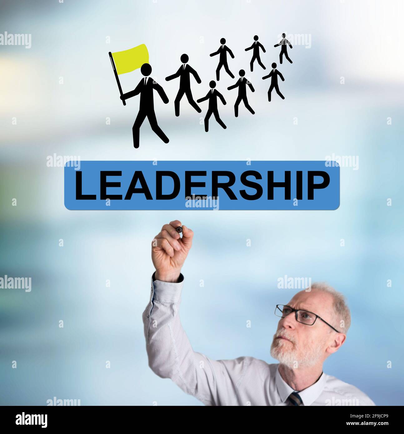 Leadership concept drawn by a businessman Stock Photo - Alamy