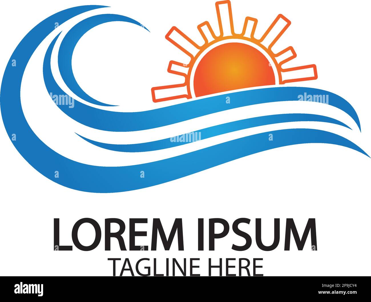 Water wave and sun icon vector illustration design logo Stock Vector ...