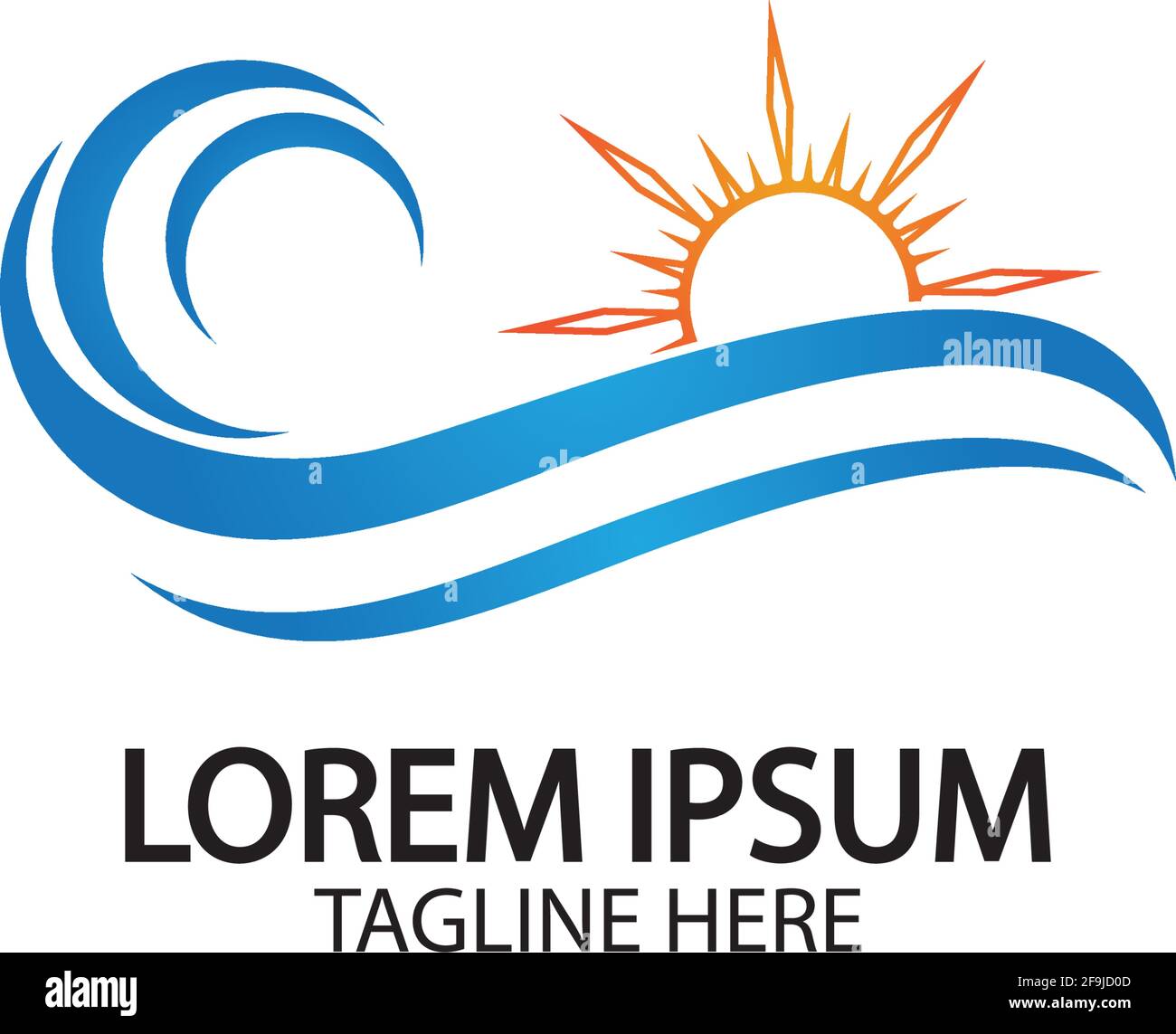 Water wave and sun icon vector illustration design logo Stock Vector ...