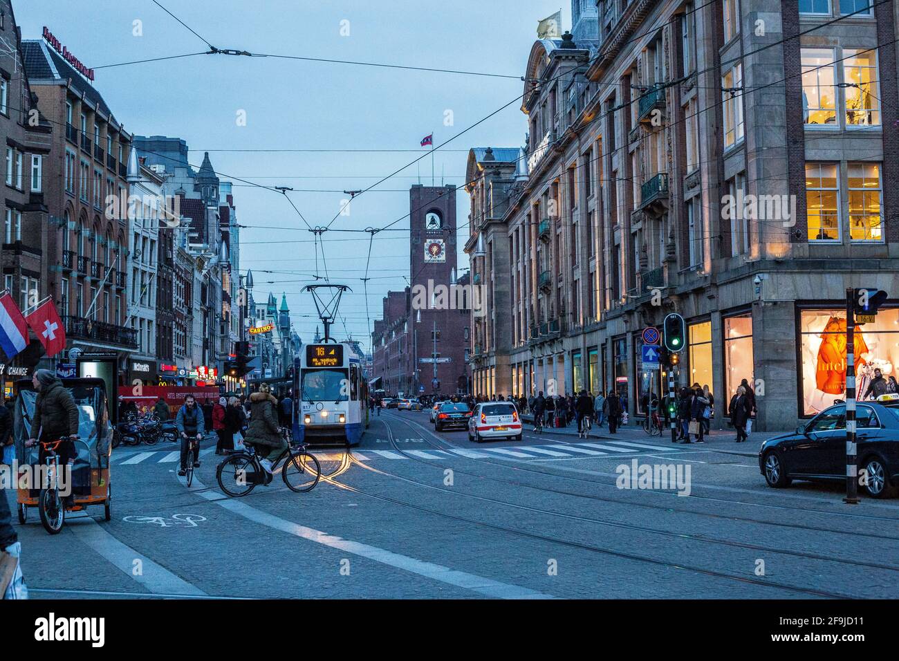 Amsterdam, Netherlands - March 11, 2017: View of Busy Streets of ...