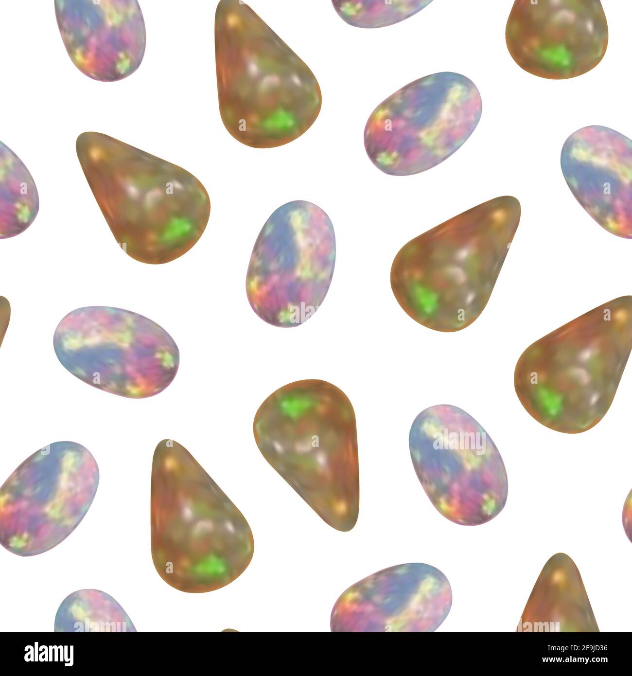 Gems are scattered on a white background.Gemstones and jewelry seamless ...