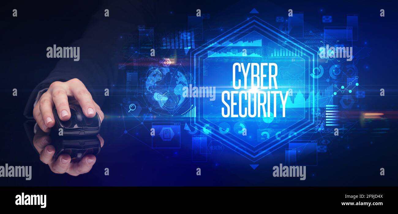 hand holding wireless peripheral, cyber security concept Stock Photo ...