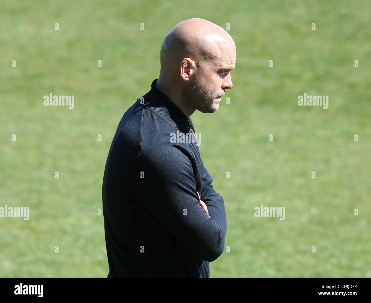 DAGENHAM, ENGLAND - APRIL 18: Olli Harder manager of West Ham United ...