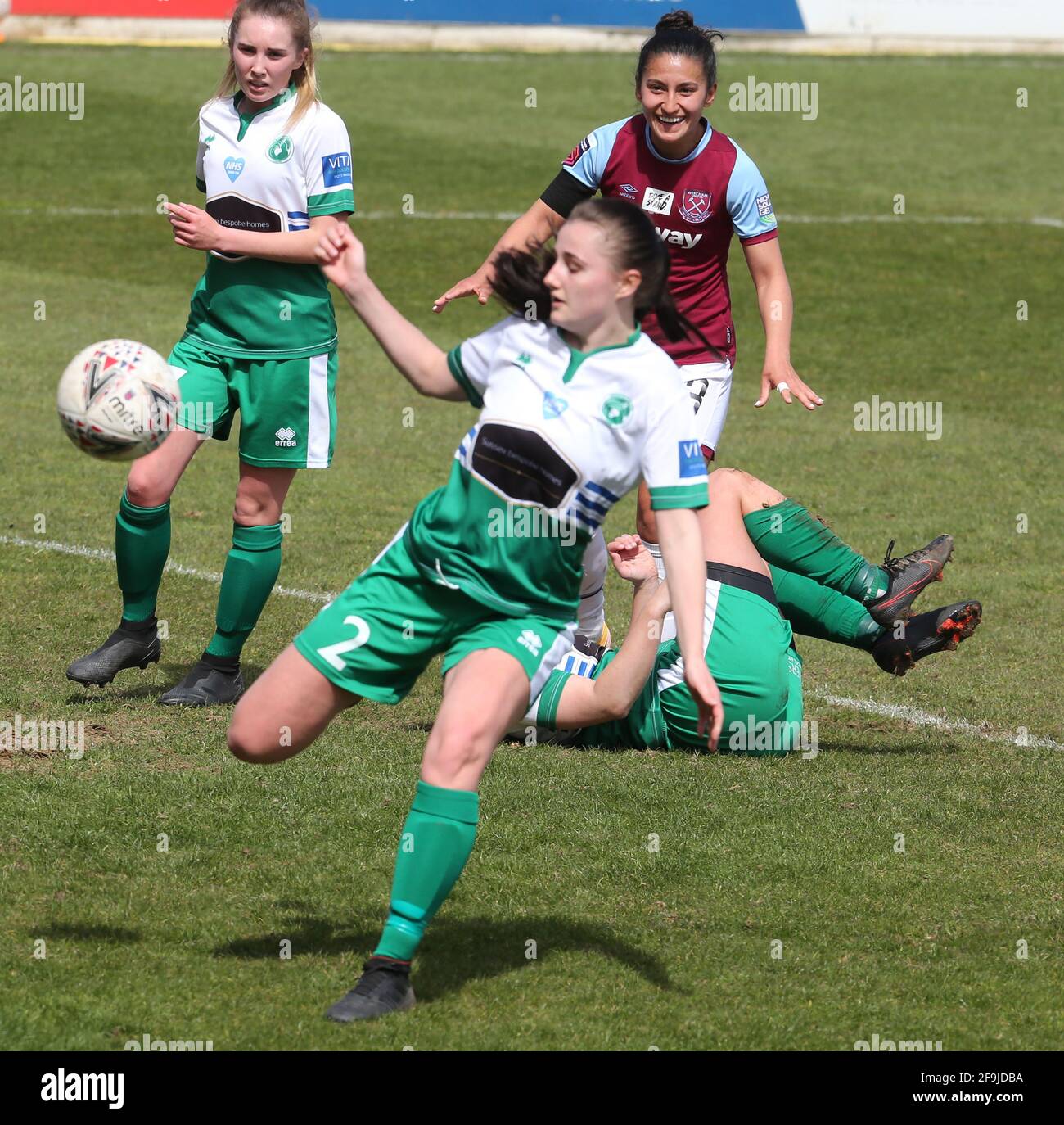 DAGENHAM, ENGLAND - APRIL 18: Sharna Capel-Watson of Chichester and ...