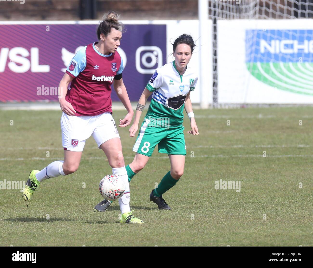 DAGENHAM, ENGLAND - APRIL 18: L-R Mackenzie Arnold of West Ham United ...