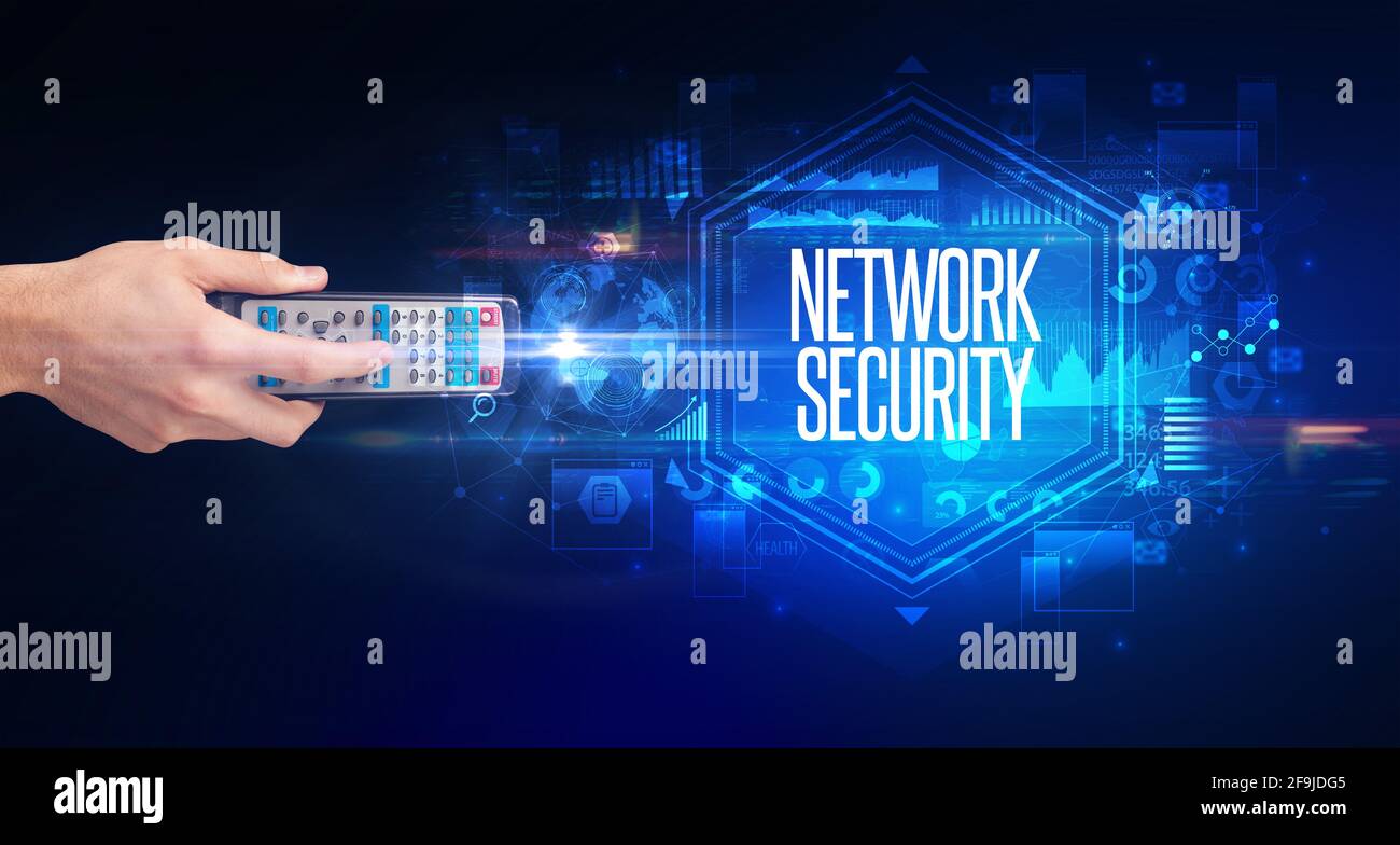 hand holding wireless peripheral, cyber security concept Stock Photo ...