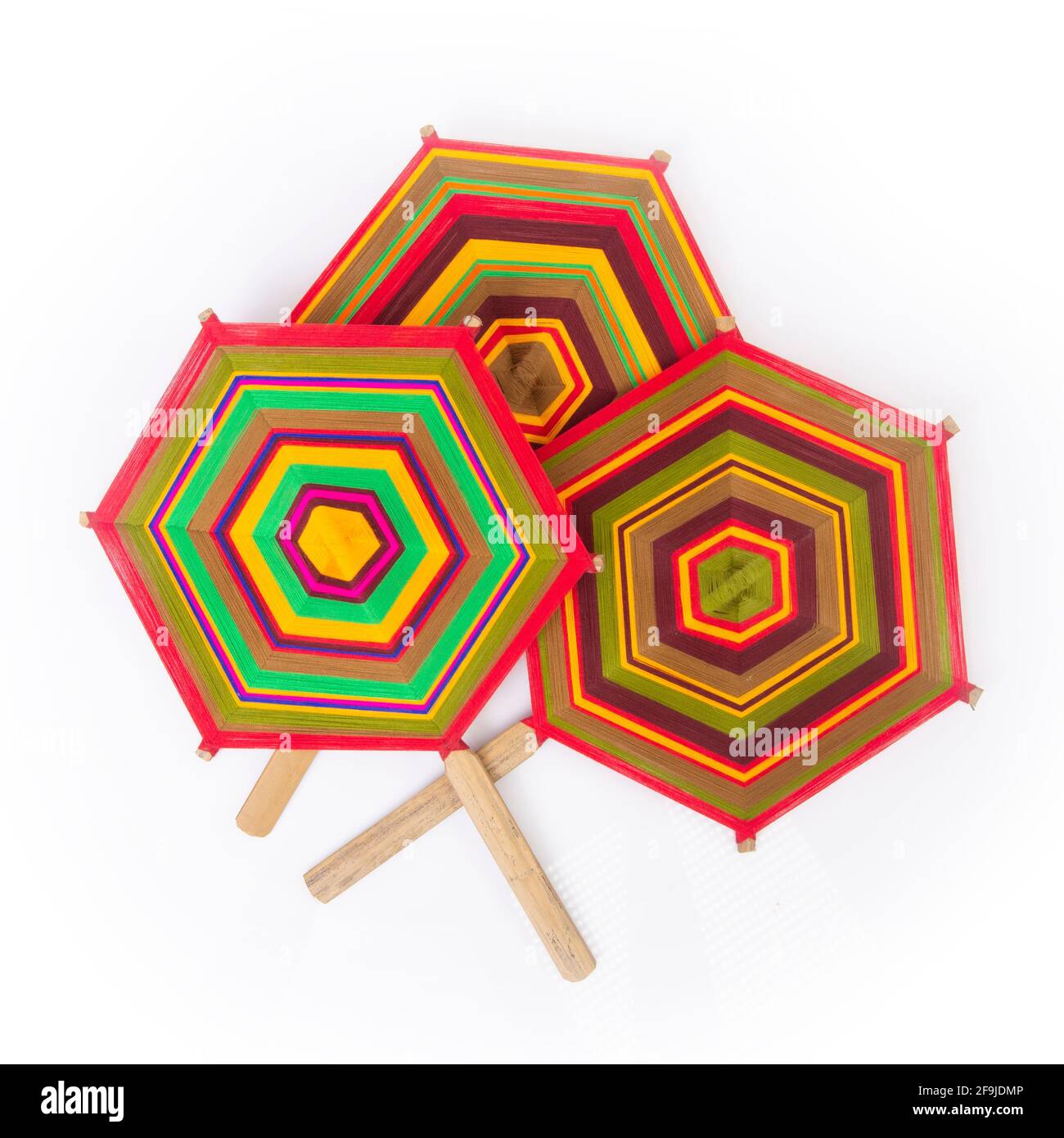 Three various color of Tung, Thai art product, applied to make fan for ...