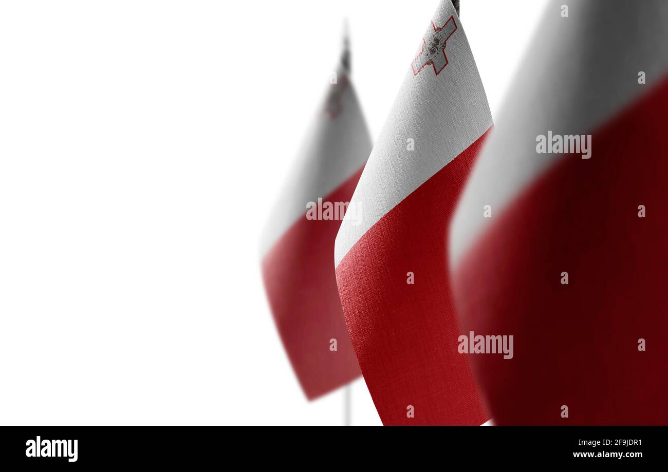Small national flags of the Malta on a white background Stock Photo - Alamy