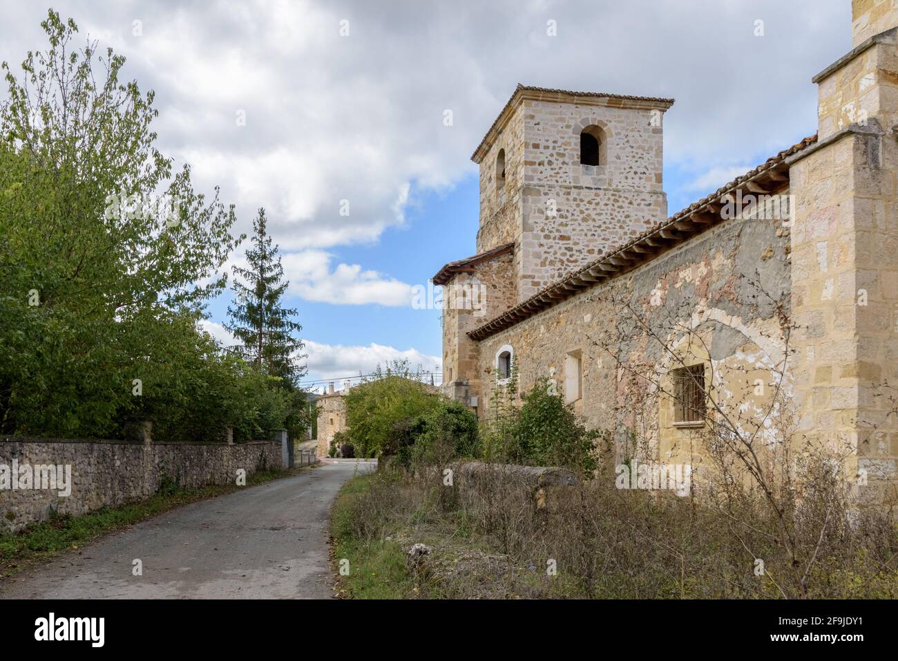 Scenic view of the famous San Andres De Tabliega in Burgos, Spain Stock ...