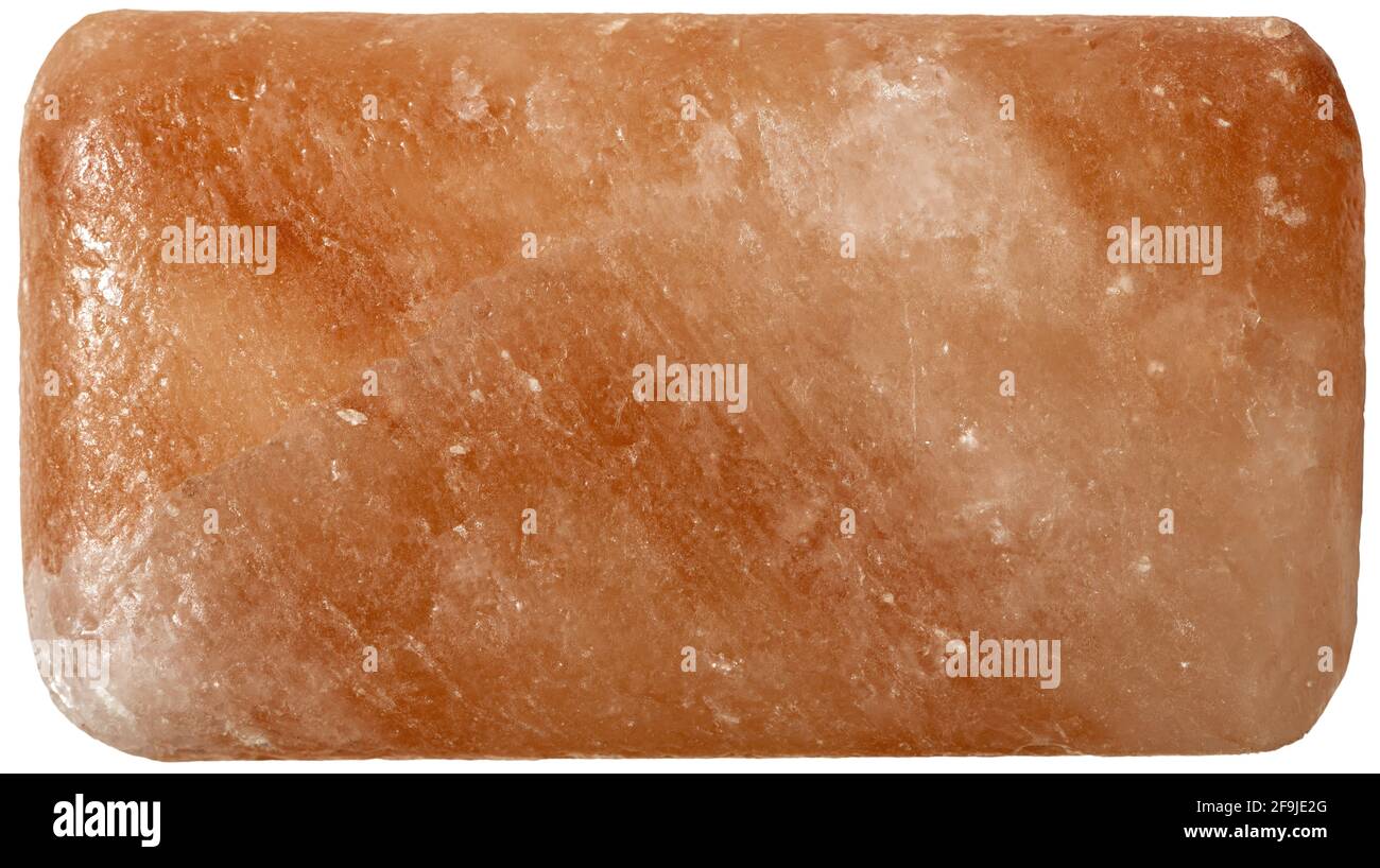 Closeup of Himalayan salt massage stone isolated on white background ...