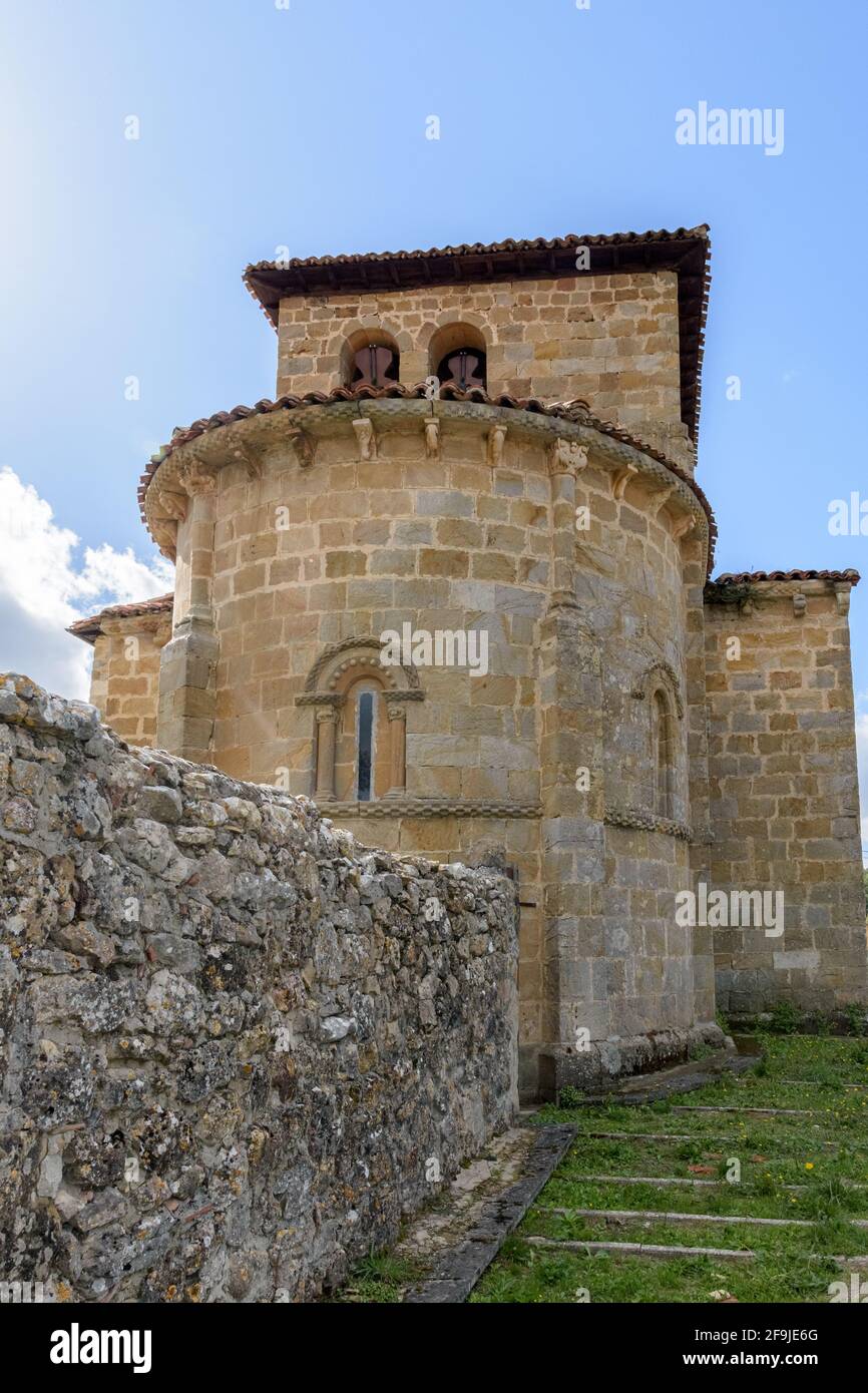 Vertical shot of the famous San Andres De Tabliega in Burgos, Spain ...