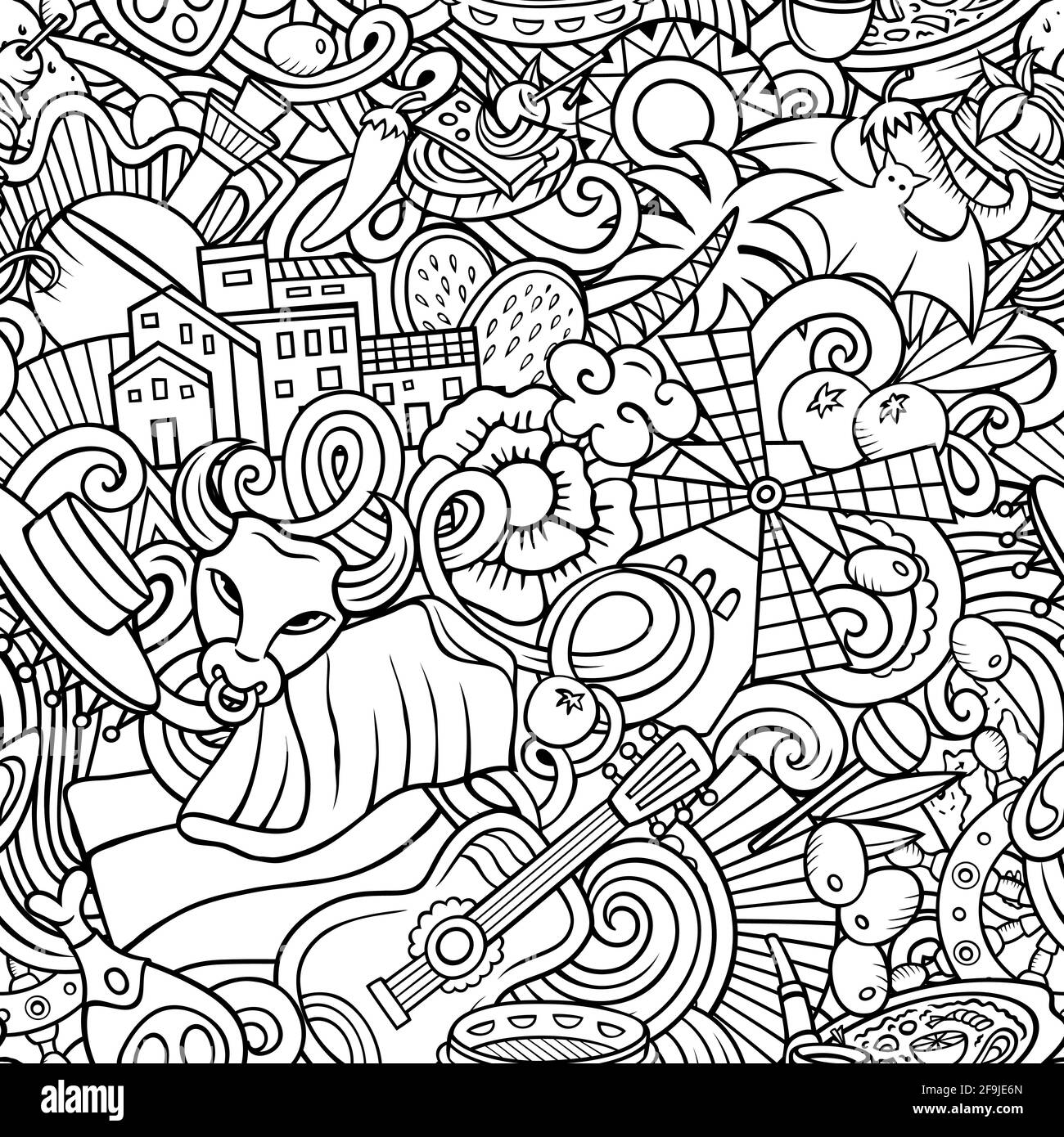 Spanish Items Coloring Pages