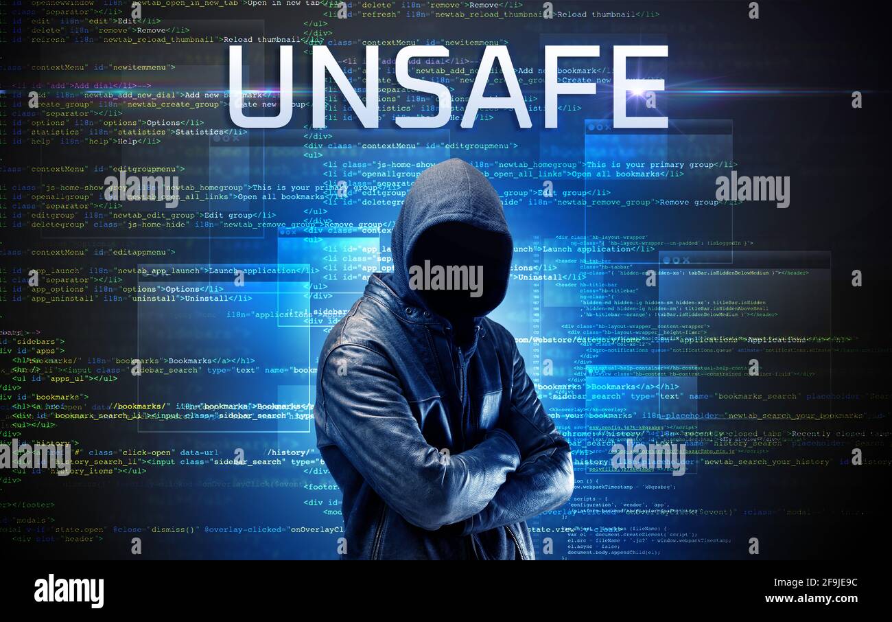 Faceless hacker on code background Stock Photo - Alamy