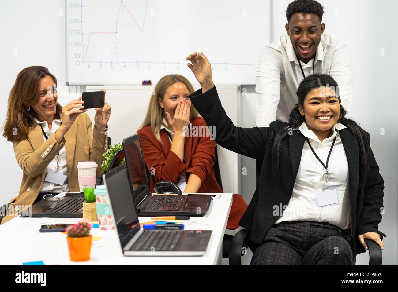 Female swivel chair hi-res stock photography and images - Alamy