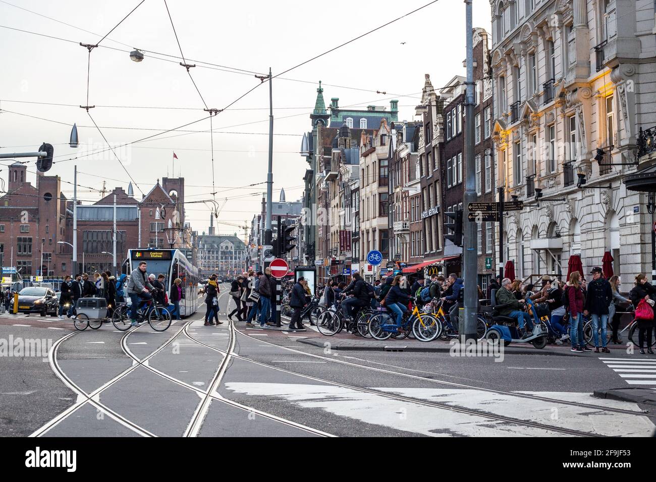 Amsterdam, Netherlands - March 11, 2017: View of Busy Streets of ...