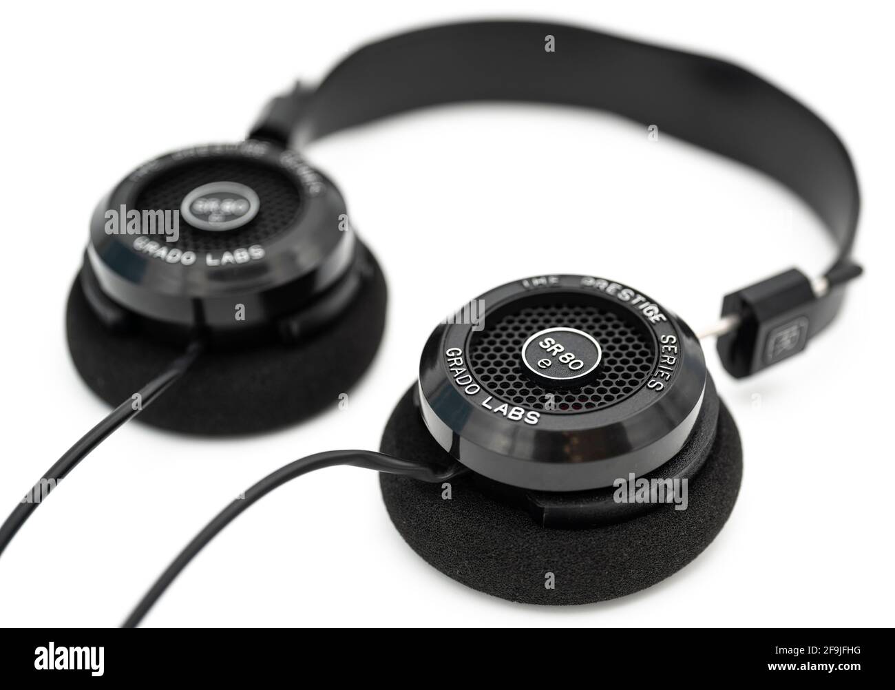 Grado Labs SR80e headphones cut out isolated on white background Stock ...