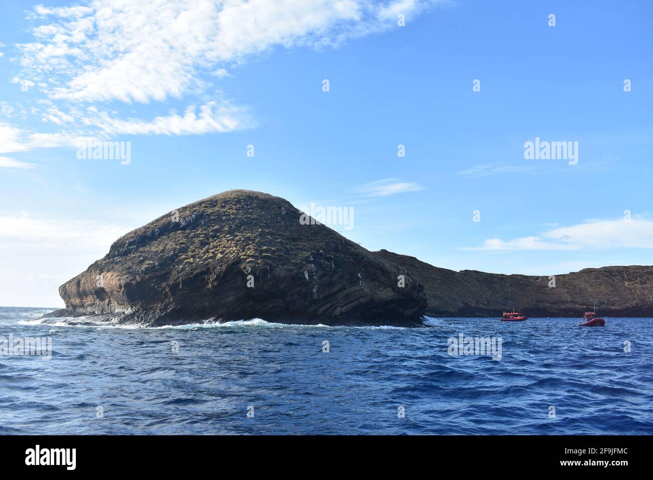 Molokini Crater rock in the Pacific Ocean near the Hawaiian Island of ...