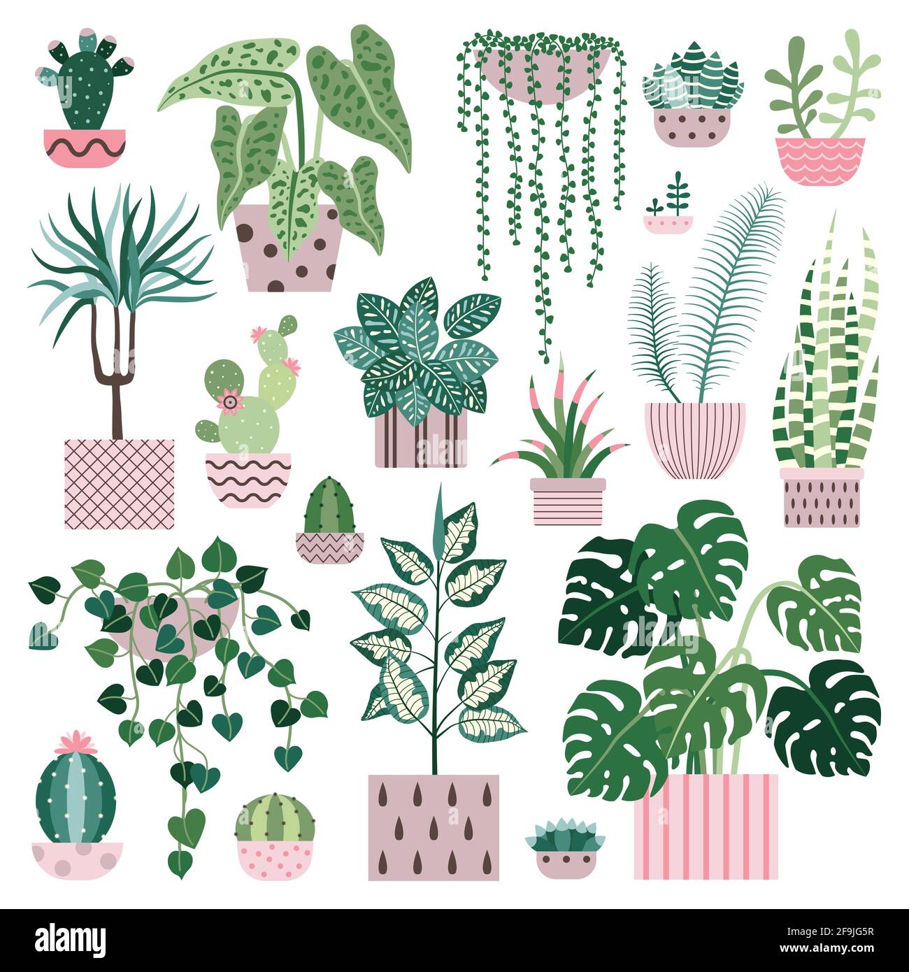 Pink houseplants Stock Vector Images - Alamy