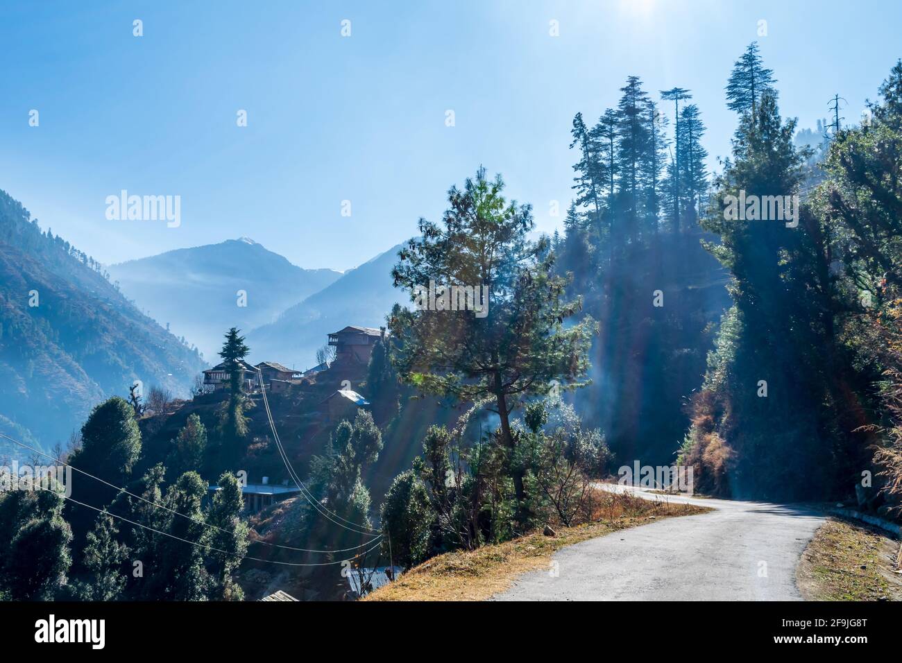 Mountain road, Shoja, Himachal Pradesh, India Stock Photo - Alamy