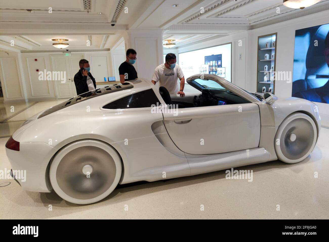 SHANGHAI, CHINA - APRIL 19, 2021 - A Huawei Hi Car prototype is seen at ...