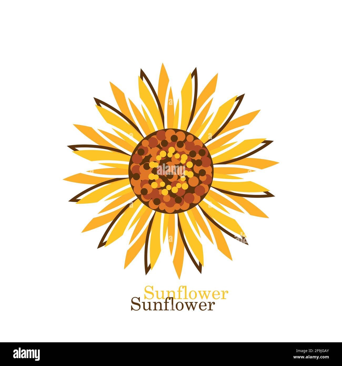 Sunflower on white background in flat style Stock Vector Image & Art ...